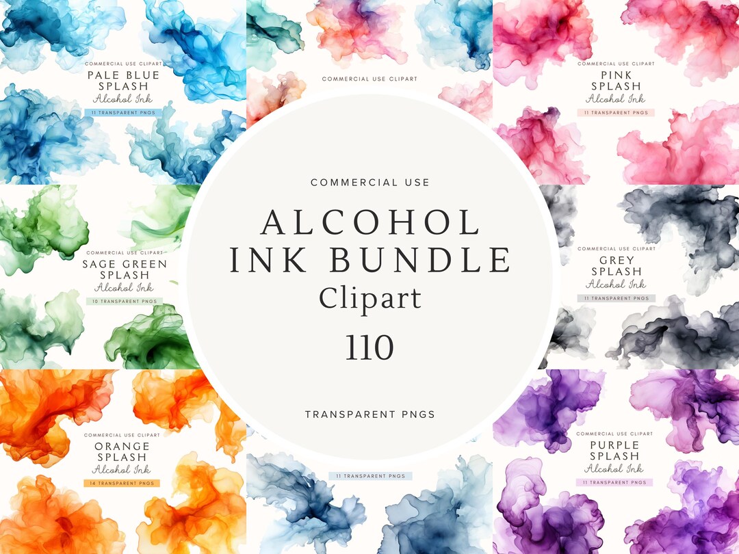 Alcohol Ink Splash Clipart | Vibrant Watercolor Paint Splatter PNG ...