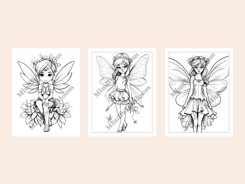 Printable Mindfulness Coloring Book Cute Fairies 30 Coloring Pages ...