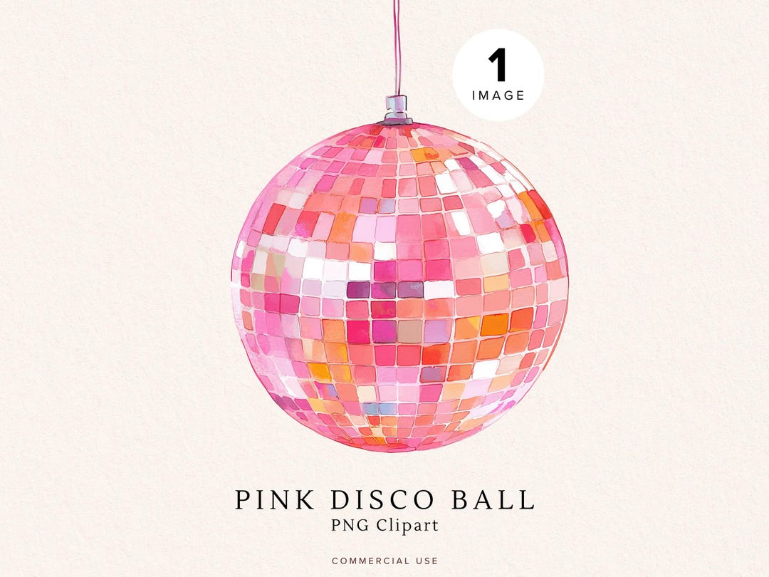 Trendy Pink Disco Ball Clipart | Retro Disco Ball Png | Soft Girl ...