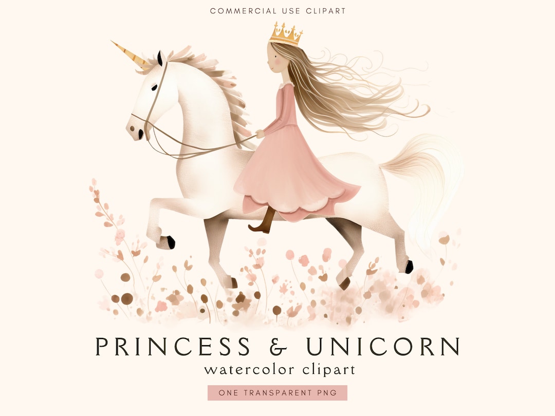 Princess Unicorn Clipart | Unicorn Vector | Kids Clip Art | Fantasy ...