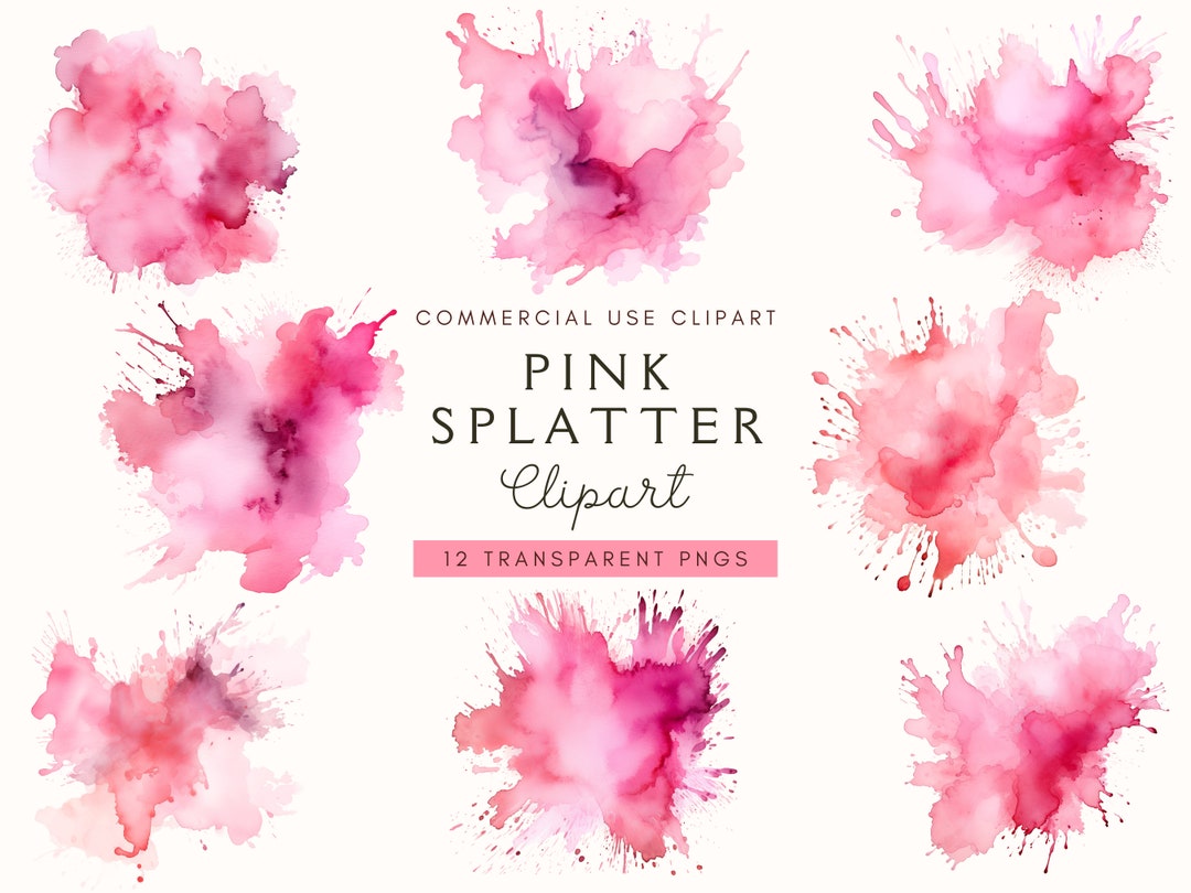 Pink Watercolor Splatter | Brush Strokes | Splash | Watercolor Splashes ...