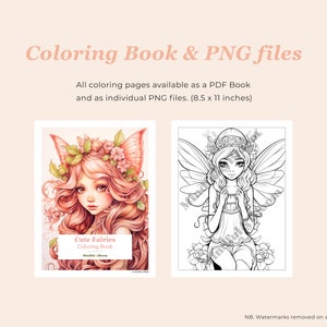 Printable Mindfulness Coloring Book | Cute Fairies | 30 Coloring Pages ...