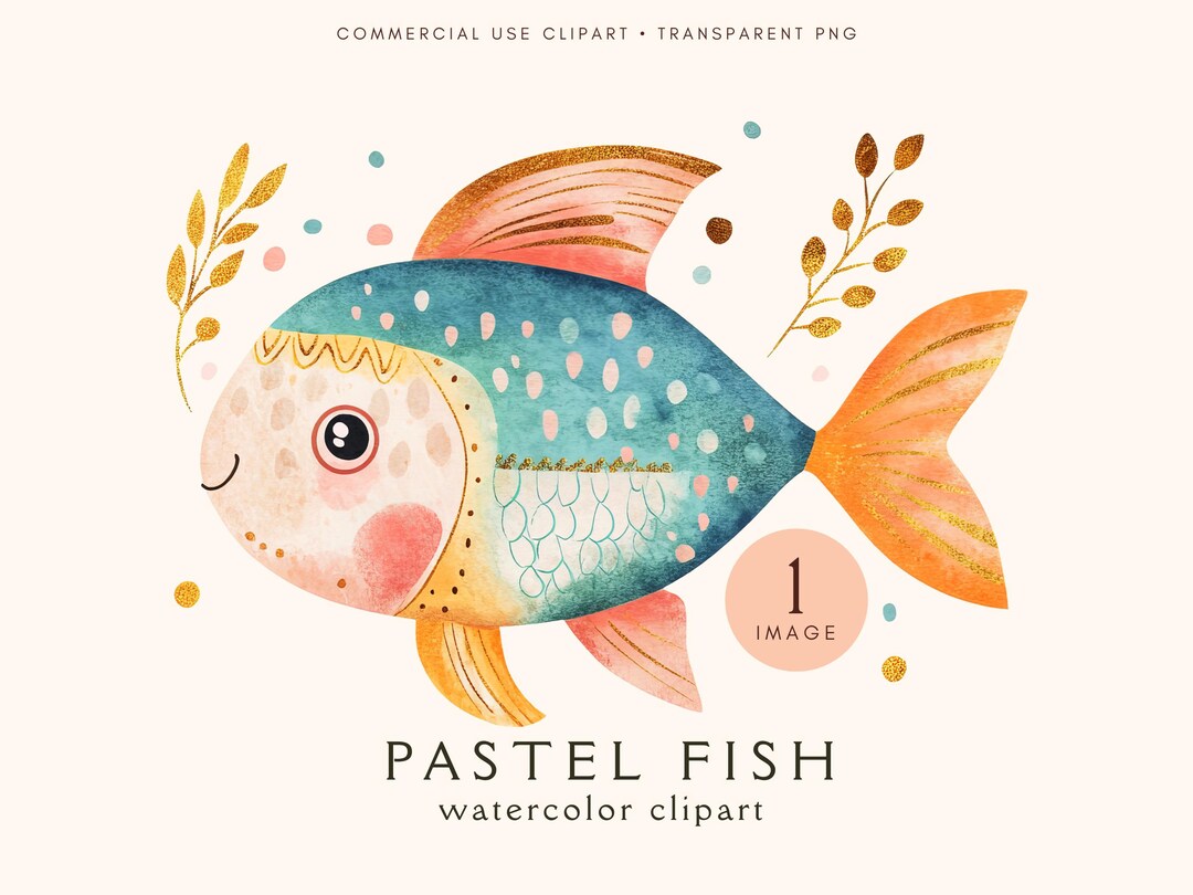Colorful Fish Clipart | Pastel Fish Png | Fish Digital Download | Sea ...