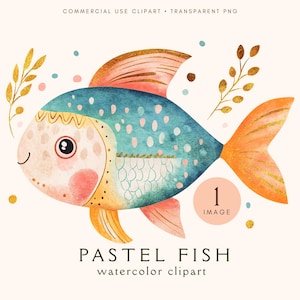 Colorful Fish Clipart | Pastel Fish Png | Fish Digital Download | Sea ...