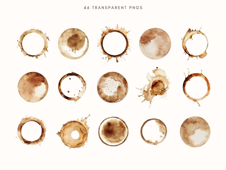 Coffee Stain Clipart | Coffee Clip Art | Watercolor Splash | Coffee ...
