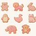 Frosted Animal Cookies Clipart | Iced Cookie PNG | Cute Pastel Pink ...