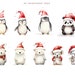 Christmas Animals Watercolor Clipart | Animals With Santa Hat | Santa ...