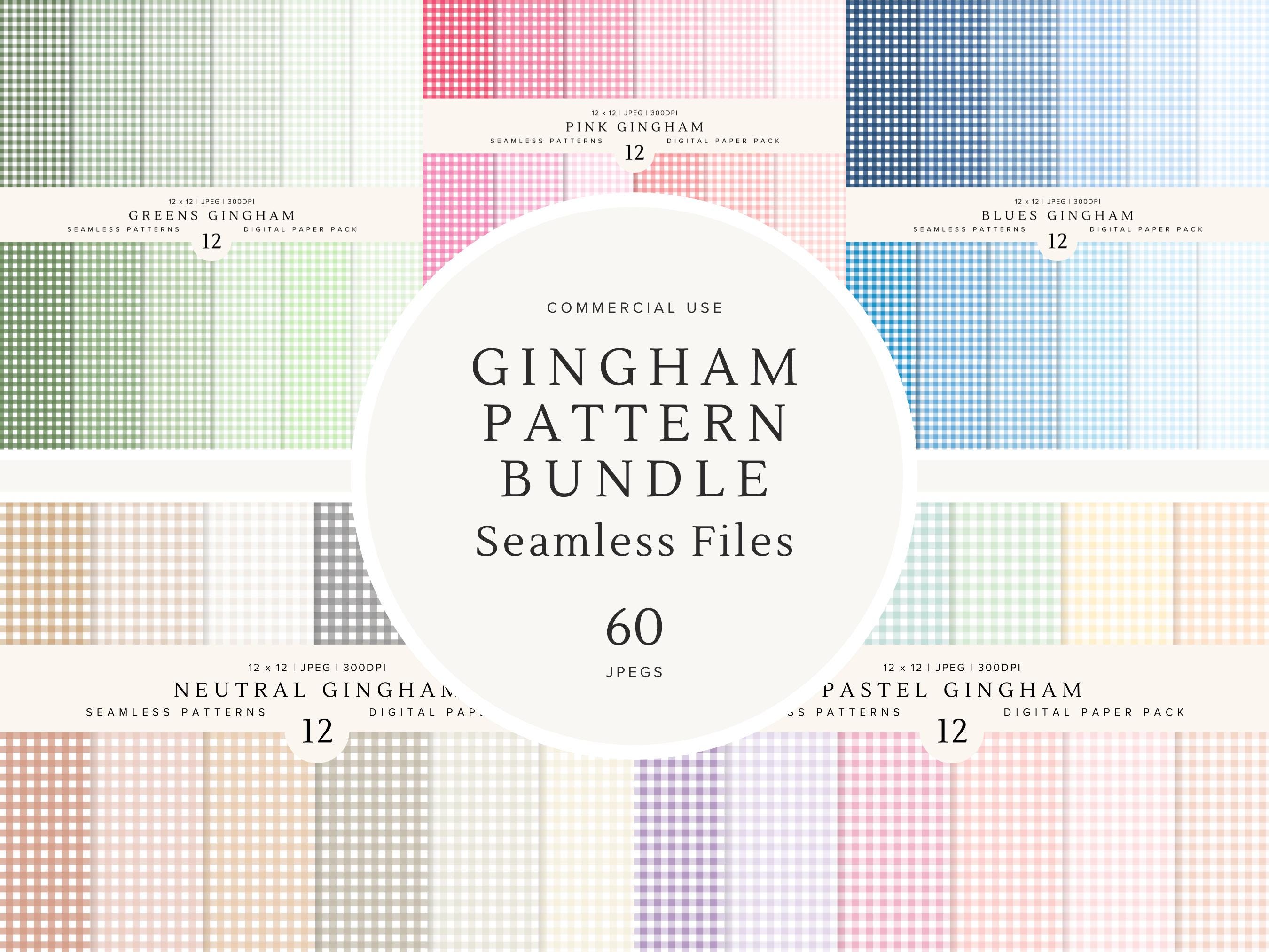 Pastel Gingham Seamless Digital Paper Bundle | Scrapbooking Pattern ...