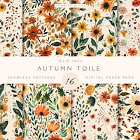 Fall Seamless Pattern Bundle | Floral Digital Paper PNG | Graphics ...