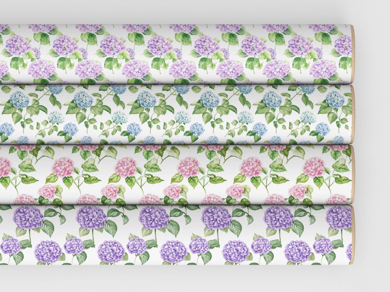 Hydrangeas Seamless Pattern | Watercolor Repeatable Pattern | Blue ...