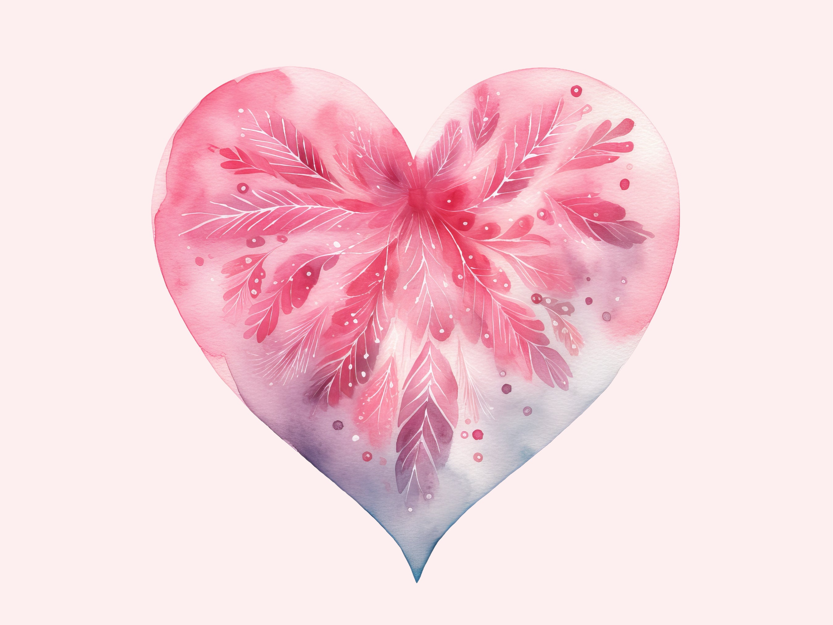 Floral Heart Shape Clipart | Watercolor Hearts Clipart Png | Digital ...