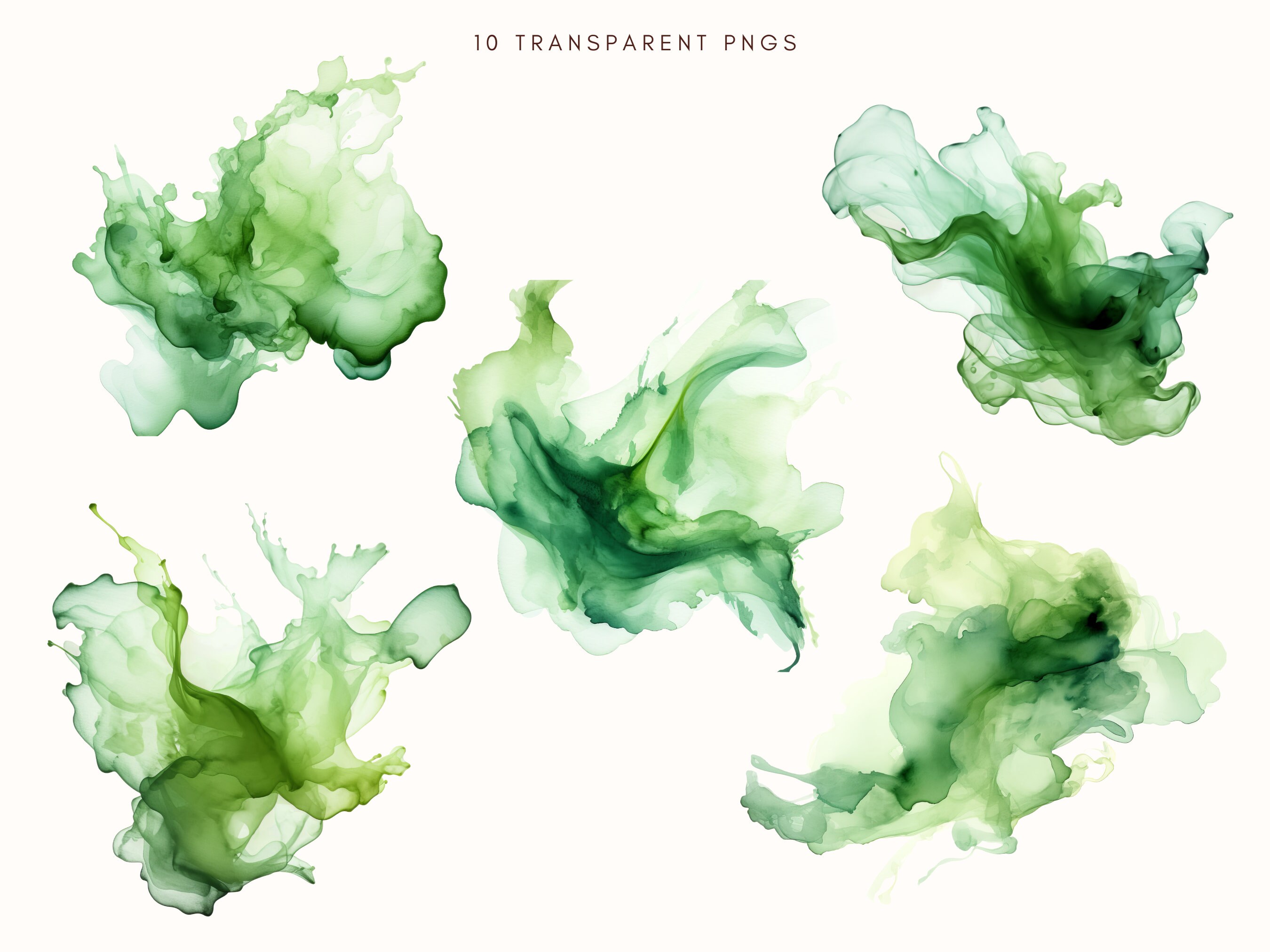 Sage Green Color Splash Clipart Brush Strokes Abstract Clip Art Alcohol ...