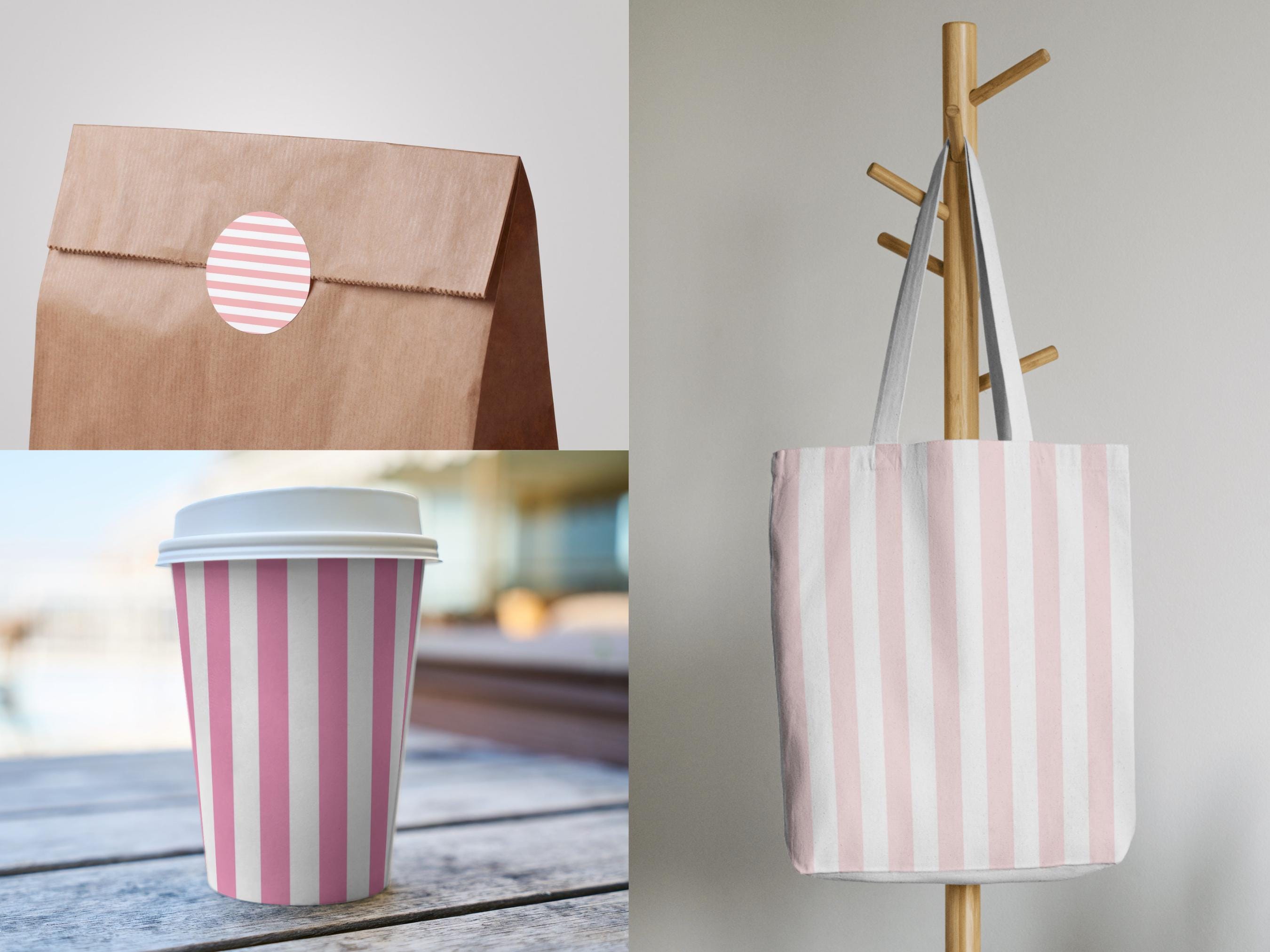 Pink Stripe Digital Paper Pack | 12 Seamless 12x12 Patterns | Blush ...
