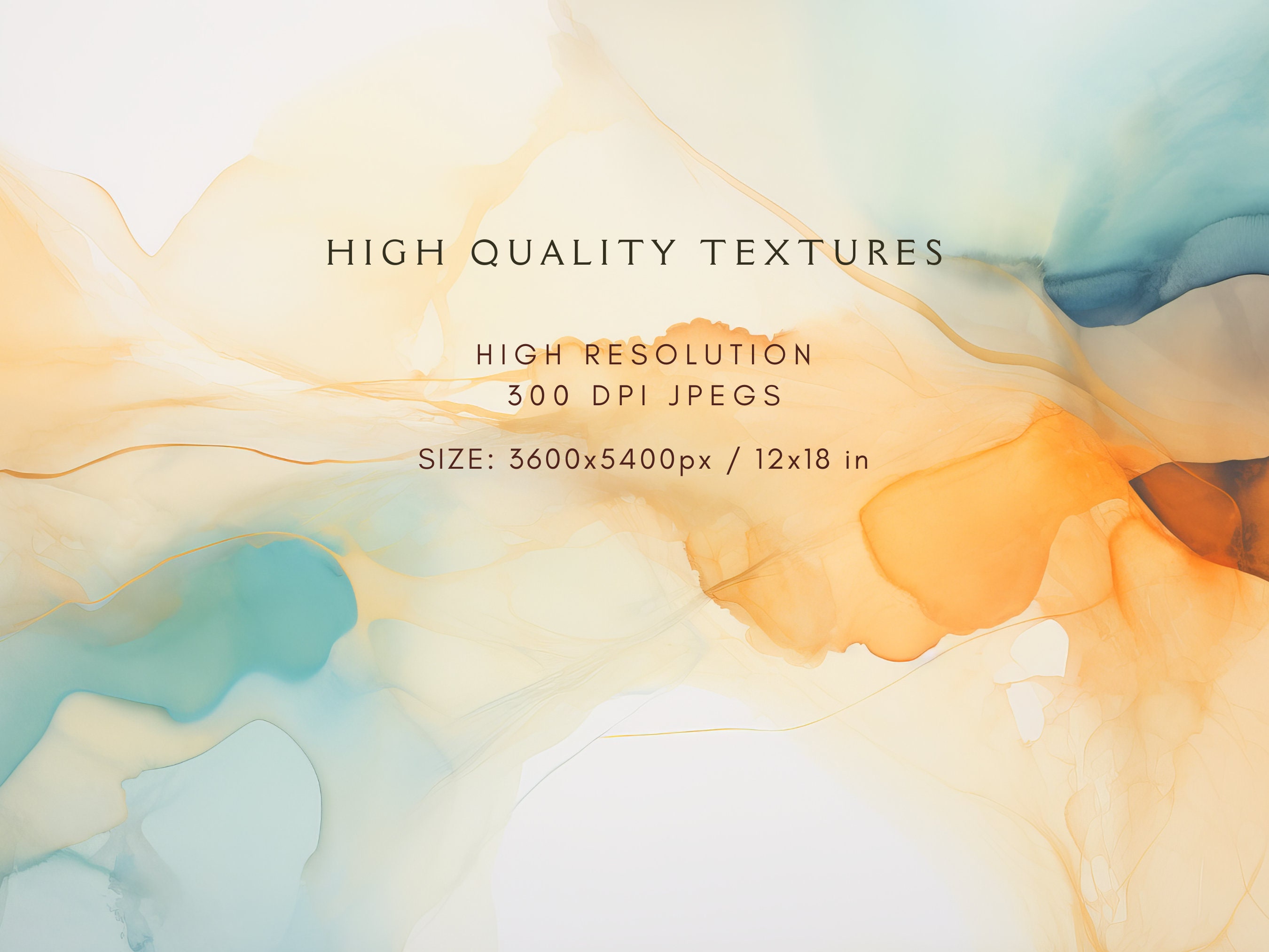 Watercolour Washes Pack Tan & Blue Clipart, Texture Background, Digital ...