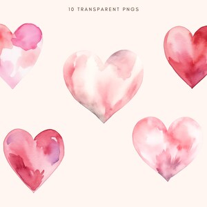 Watercolor Hearts Clipart | Valentines Day | Scrapbook | Wedding Clip ...
