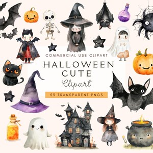Halloween Clipart Mega Bundle | Watercolor Clip Art | Pumpkin PNG ...