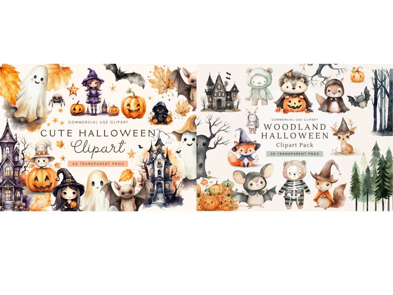 Halloween Clipart Mega Bundle | Watercolor Clip Art | Pumpkin PNG ...