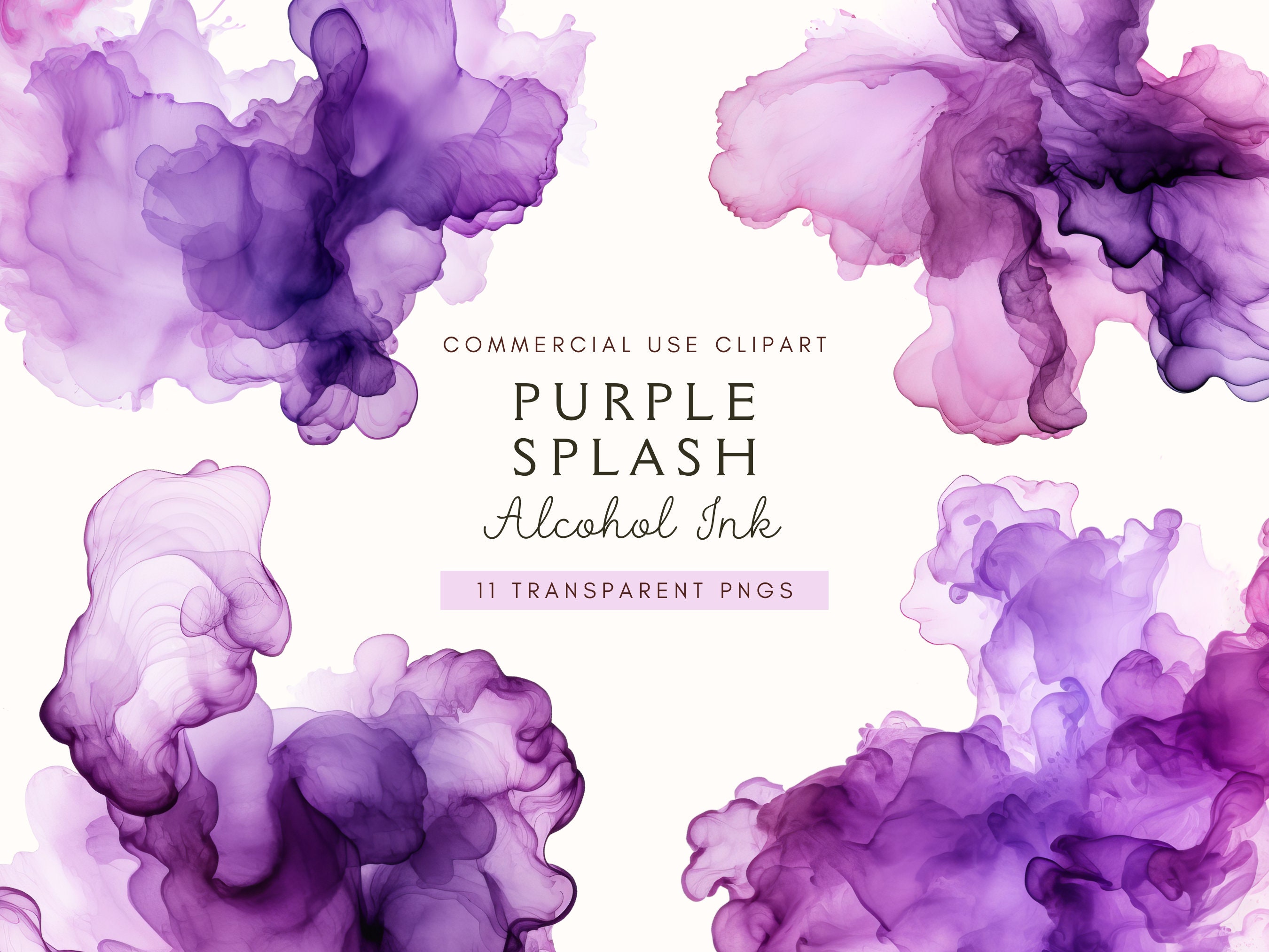 Purple Color Splash Clipart | Alcohol Ink Png | Watercolor Splash ...