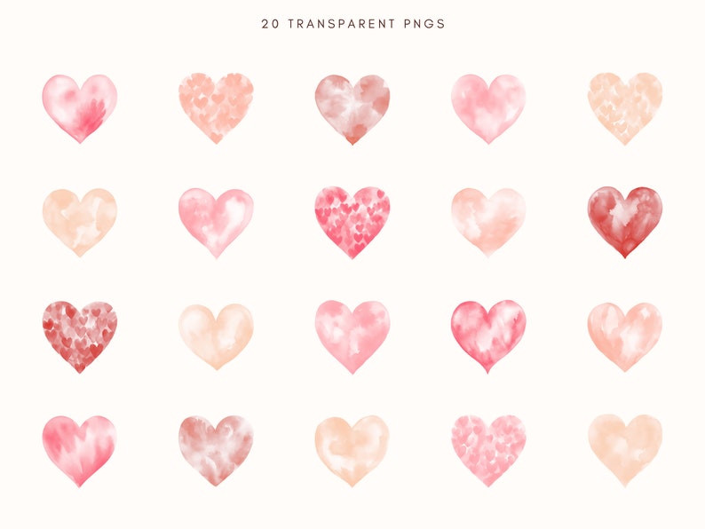 Watercolor Boho Heart Clipart | Valentines Clip Art | Valentine Love ...
