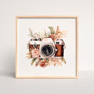 Floral Camera Clipart Photographer Photography Logo Vintage Camera Png ...