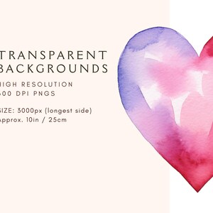 Watercolor Hearts Clipart Valentines Day Scrapbook Wedding Clip Art Valentine Clipart Pink Love ...
