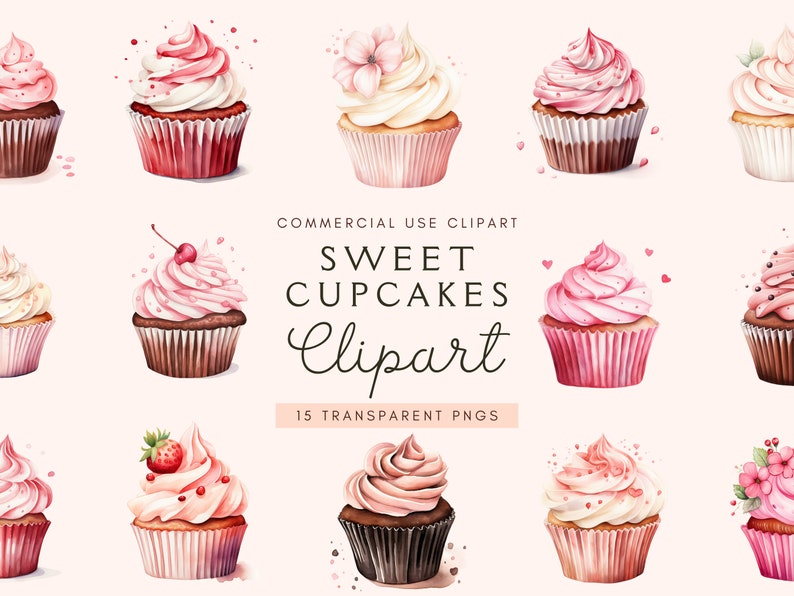 Cupcakes Clipart Set Instant Download Stickers Digital Download ...