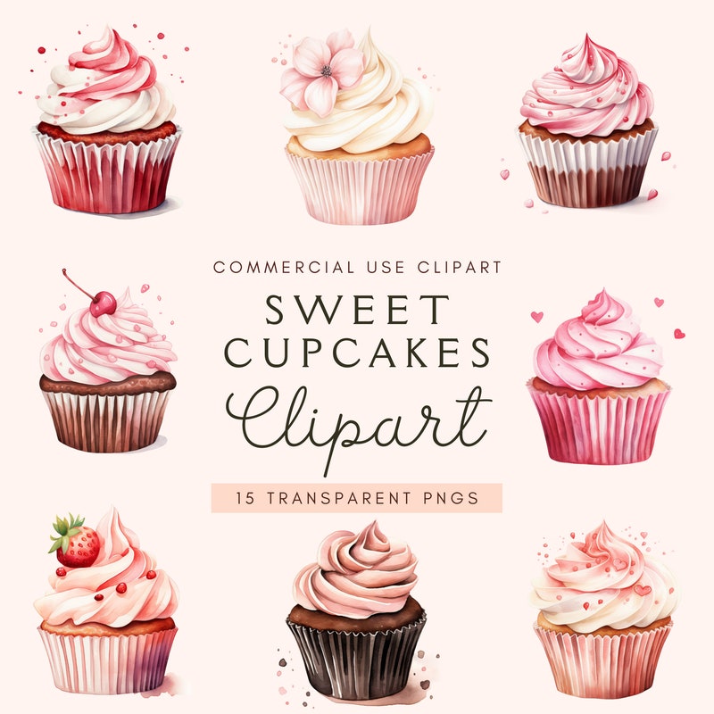 Cupcake Clipart - Etsy
