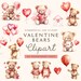 Red Valentine Bears Teddy Bear Clipart Valentines Bear Clipart ...