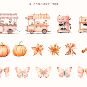 Pumpkin Spice Latte Clipart | Cute Autumn Coffee PNG | Images | Fall ...