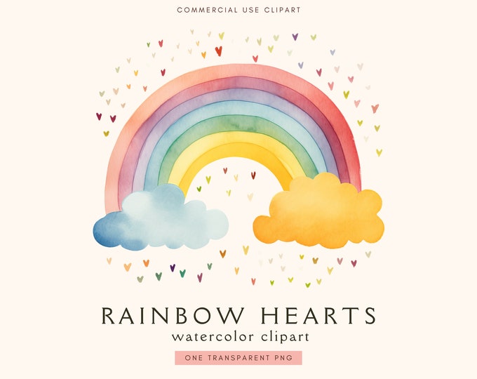 Rainbow Love Hearts , 18 Transparent PNG Files, Bright Hearts Clipart ...