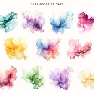 Pastel Color Splash Clipart | Alcohol Ink Png | Watercolor Splash ...