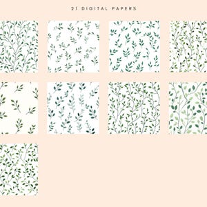Greenery Seamless Paper Pattern | Green Leaves | Digital Paper ...