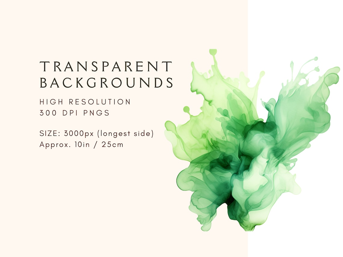 Sage Green Color Splash Clipart | Brush Strokes | Abstract Clip Art ...