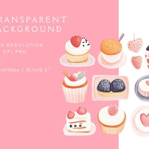 Sweet Treats Clipart | Watercolor Pastel Sweets | Cute Dessert PNG ...