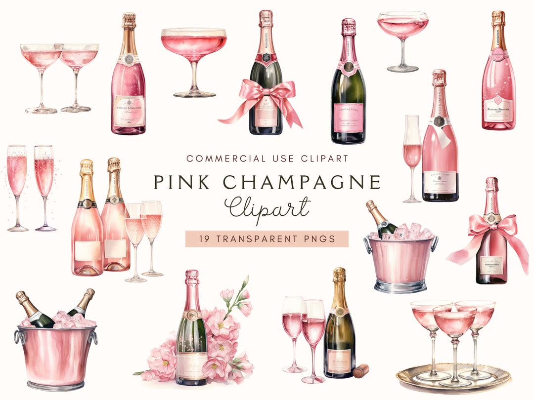 Pink Champagne | Celebrations Clipart | Commercial Use | Drink Cliparts ...