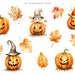 Cute Halloween Clipart Set Ghosts Spiders Witch Bats Instant Download ...