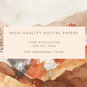 Autumn Landscape Digital Papers | Fall Decor | Abstract Landscape ...