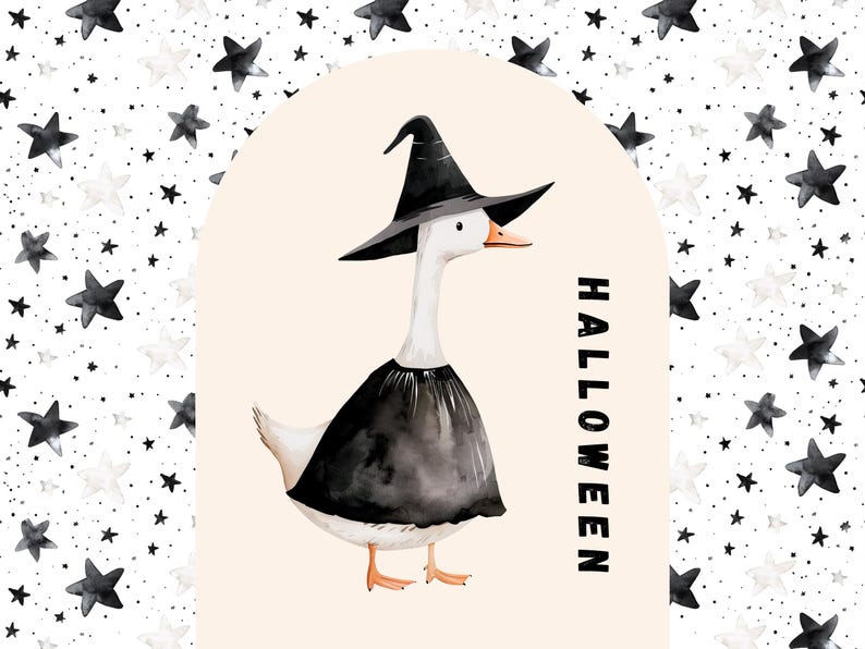 Silly Goose Halloween Clipart Bundle | Cute Spooky Geese PNG for ...