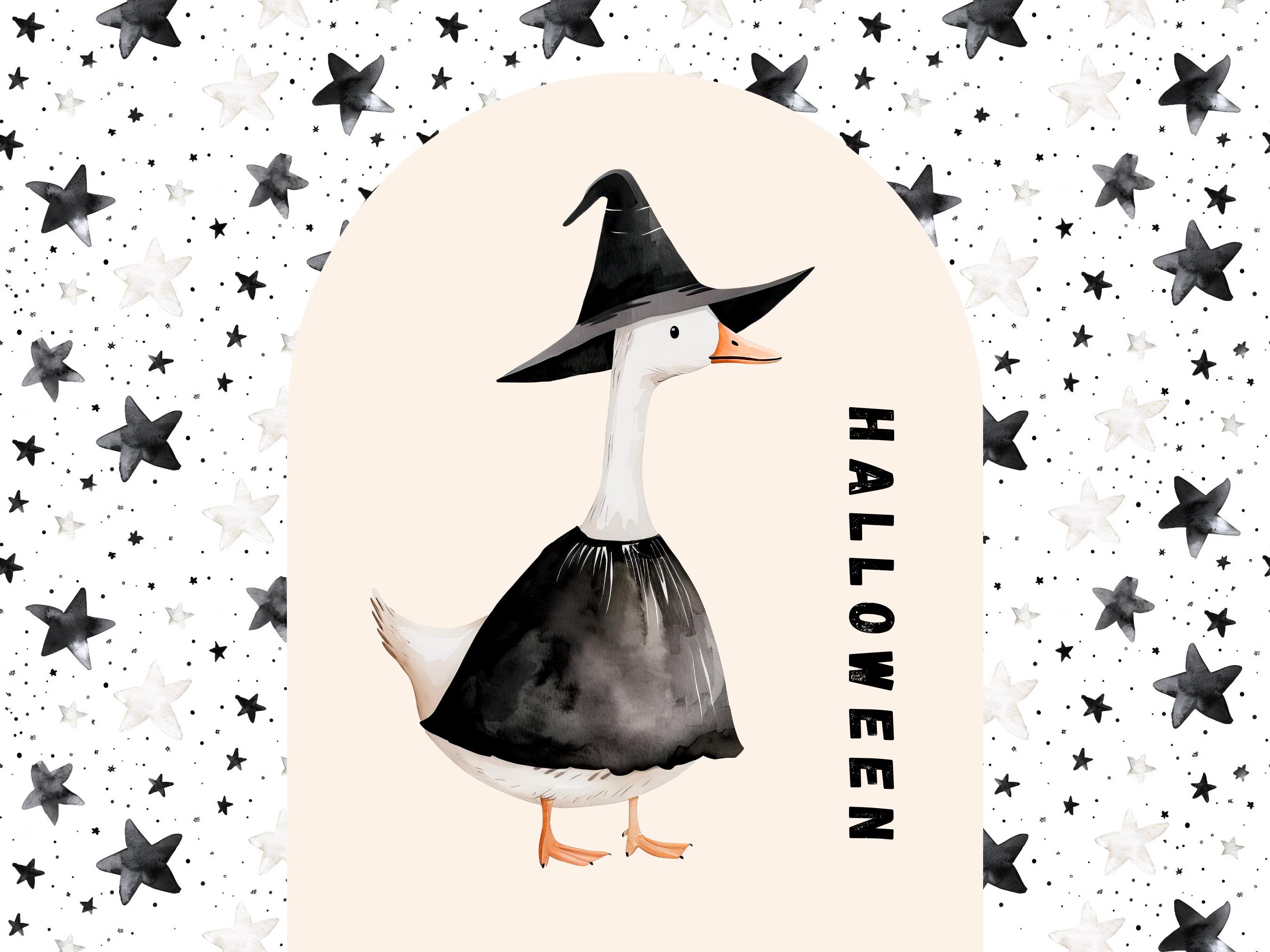 Silly Goose Halloween Clipart Bundle | Cute Spooky Geese PNG for ...