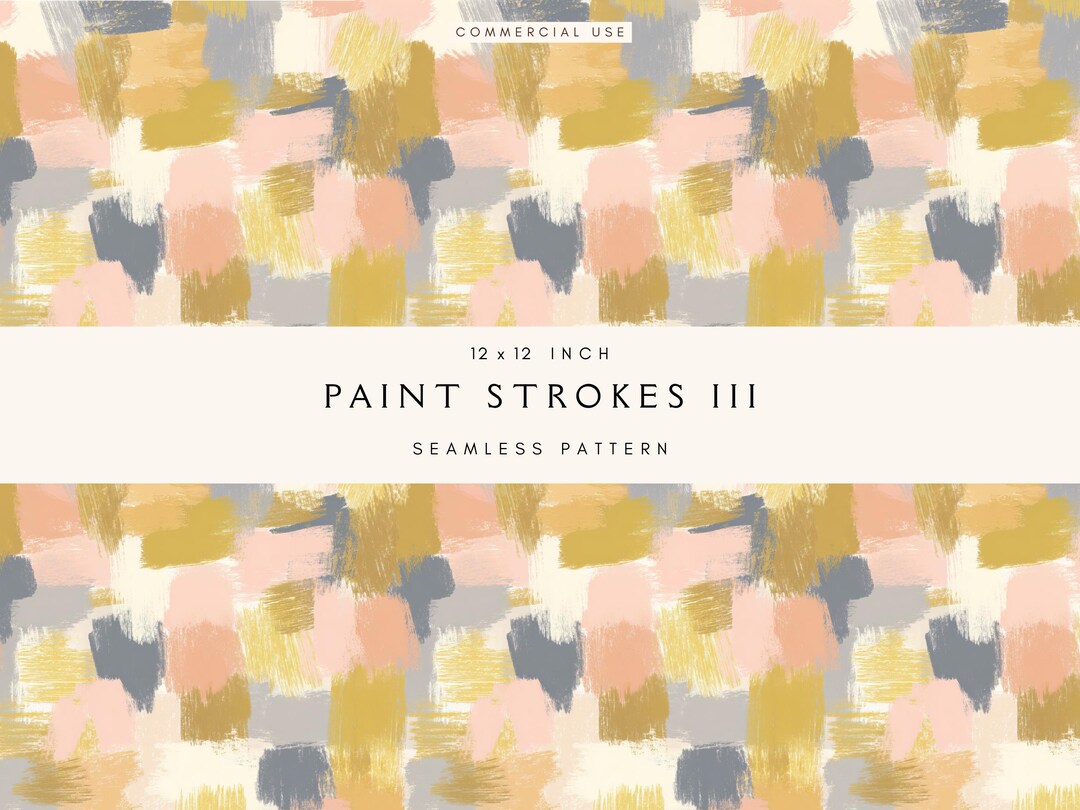 Paint Strokes Seamless Digital Paper | Artistic Brush Pattern ...