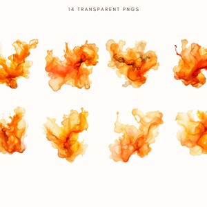 Orange Color Splash Clipart | Alcohol Ink Png | Watercolor Splash ...