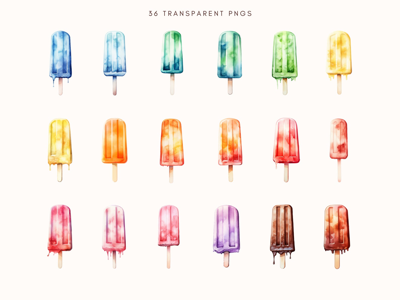 Watercolor Popsicles Clipart | Popsicle Graphics | Summer Clip Art ...
