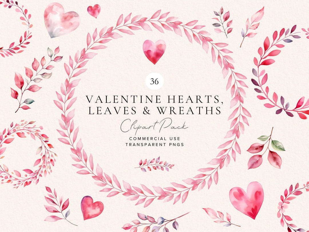 Wreath Valentines Day Clipart | Love Heart Clip Art | Valentine's Day ...