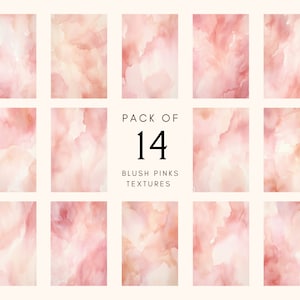 Watercolour Texture Pack Blush Pink Clipart, for Backgrounds, Digital ...