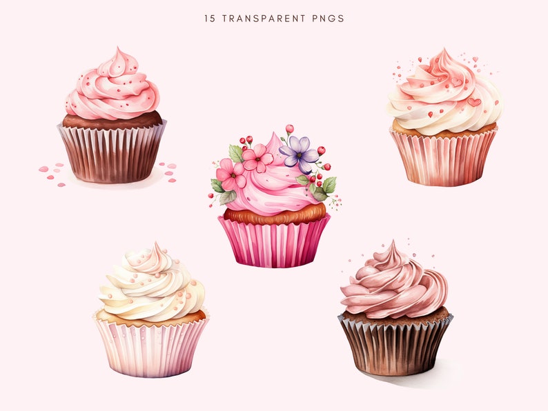Cupcakes Clipart Set Instant Download Stickers Digital Download ...