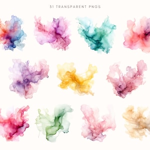 Pastel Color Splash Clipart | Alcohol Ink Png | Watercolor Splash ...