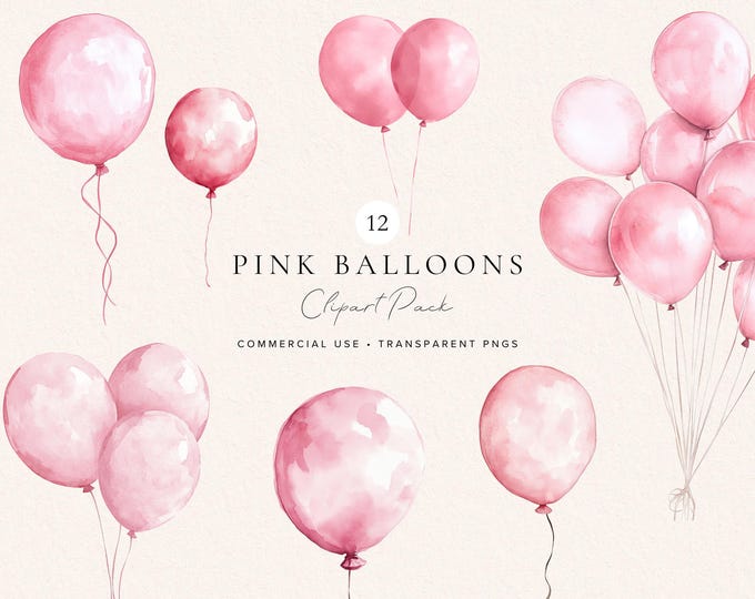 Pink Glitter Balloons Clipart, Silver Glitter Party Clipart, Birthday ...