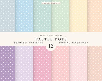 Polka Dot Digital Paper Pack: 40 Scrapbook Papers (instant Download) - Etsy