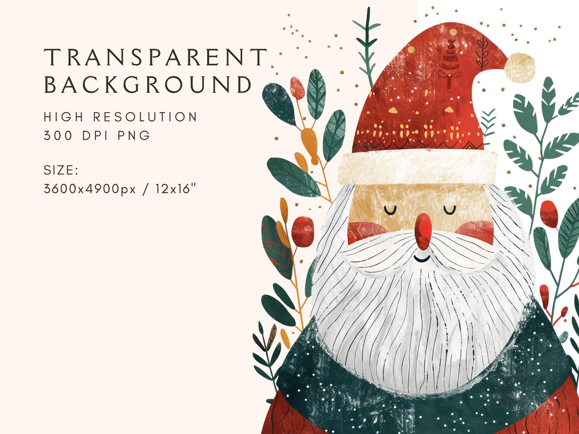 Scandi Santa Clipart | Christmas Png | Santa Png | Instant Download ...