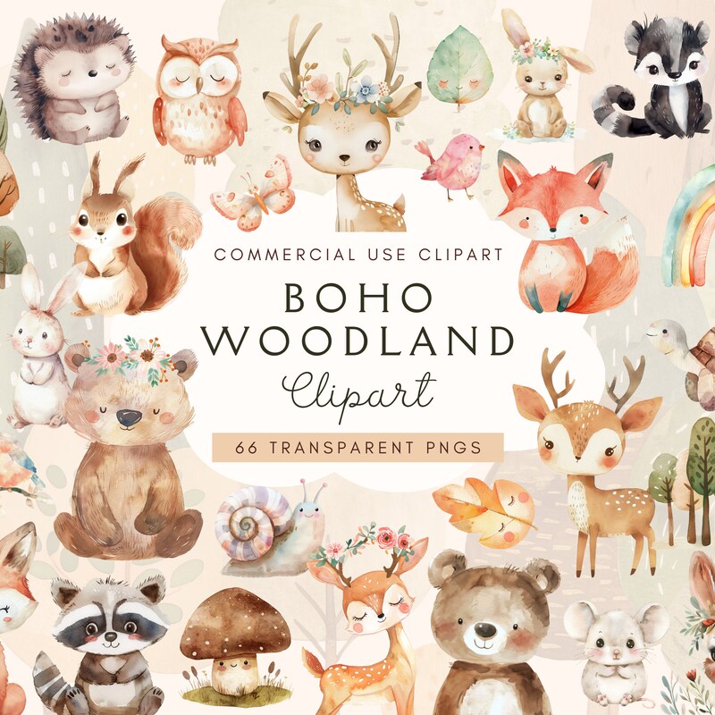 Woodland Animal Art - Etsy